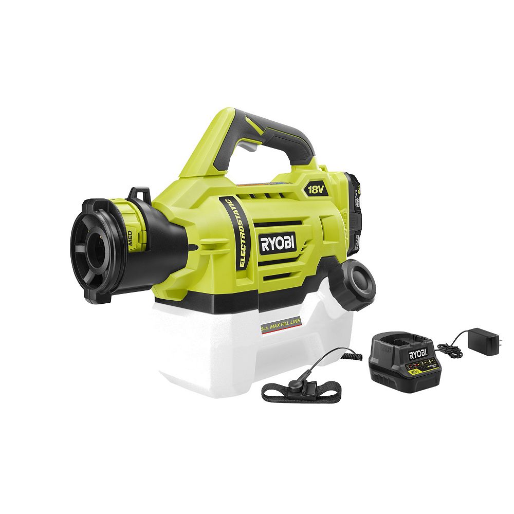 RYOBI 18V ONE+ Lithium-Ion Cordless Electrostatic 0.5 Gallon Sprayer ...
