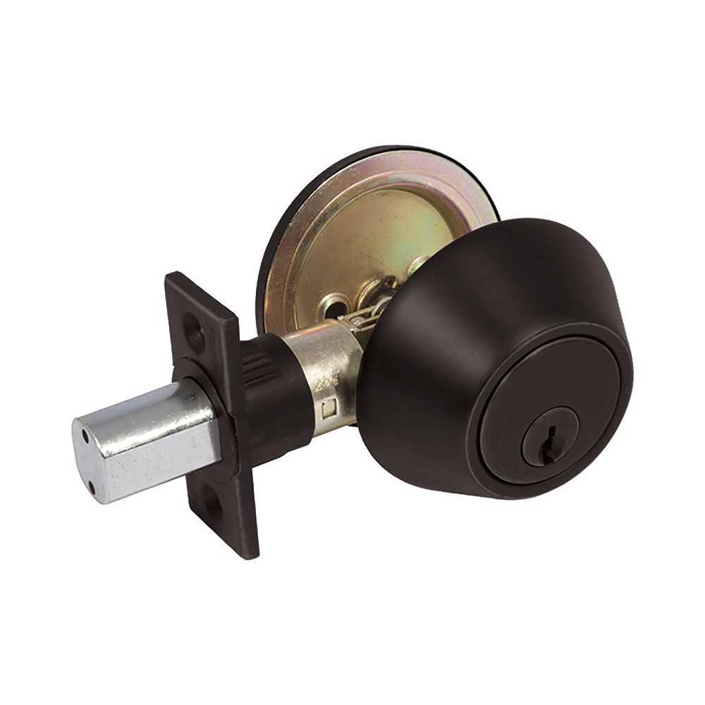 Forge Single Cylinder Deadbolt - Matte Black | The Home Depot Canada