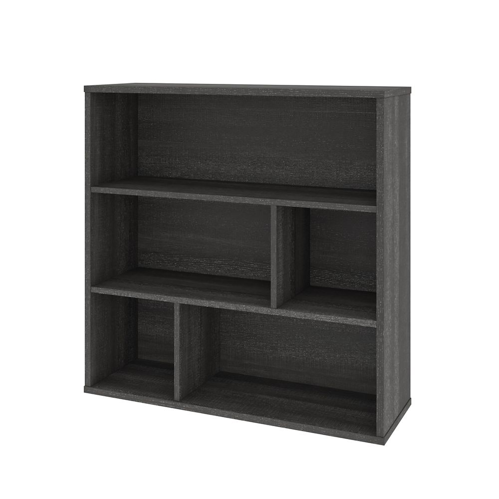 Bestar Fom 36W Asymmetrical Shelving Unit in bark grey | The Home Depot ...
