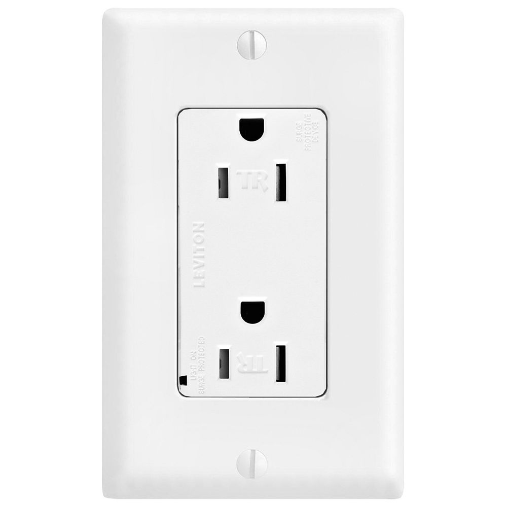 Leviton 15 Amp Commercial Grade Tamper Resistant Decora Duplex Outlet ...