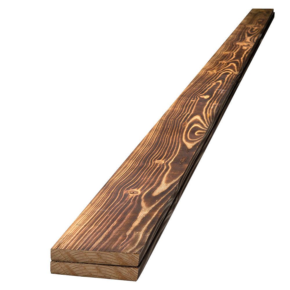 Ufp Edge 1 In X 4 In X 8 Ft Charred Wood Pine Trim Board 2 Pack