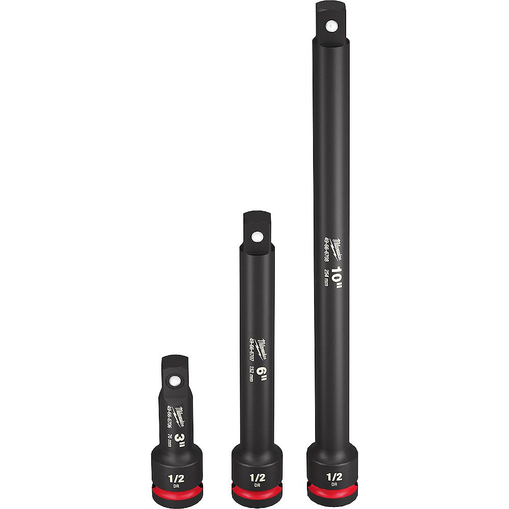 Milwaukee Tool SHOCKWAVE Impact Duty 1/2 -inch Drive Extension Set (3 ...