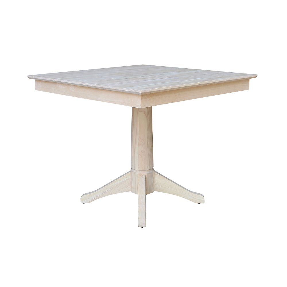 International Concepts Unfinished 36x36" square top ped dining table ...