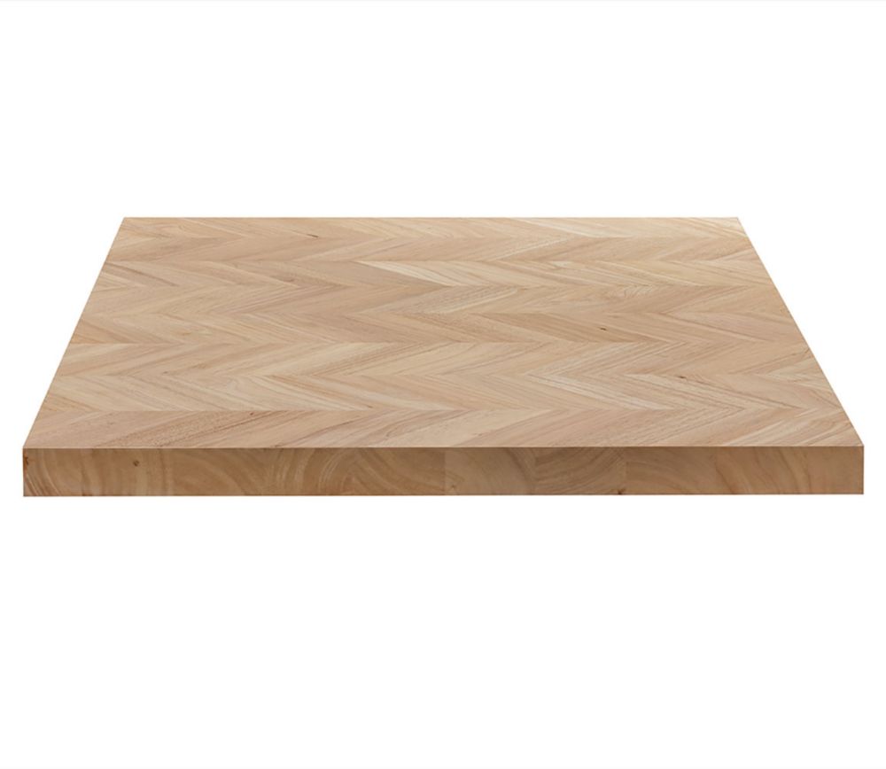 Hardwood Reflections Unfinished Hevea Chevron Butcher Block Countertop ...