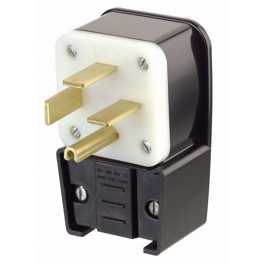Leviton Angle Plug 60 A 250 V 3PY Straight Blade Industrial Grade ...