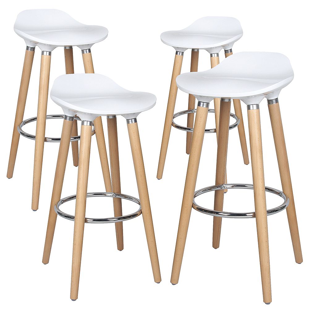 Bronte Living ABS Bar Stool 30-inch Height with Natural Wooden Legs ...