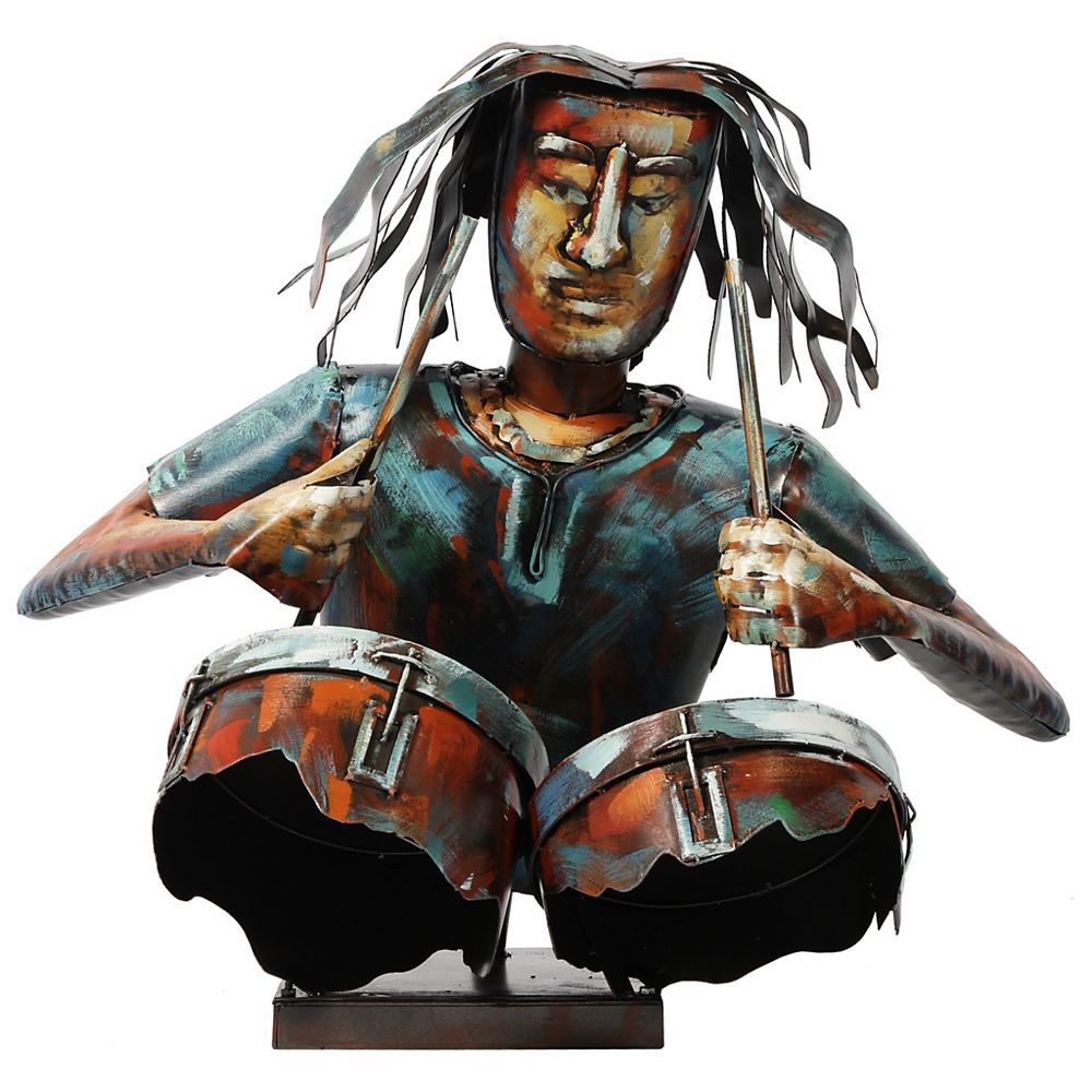 Empire Art Direct The Drummer Hand Painted Metal Sculpture | The Home ...