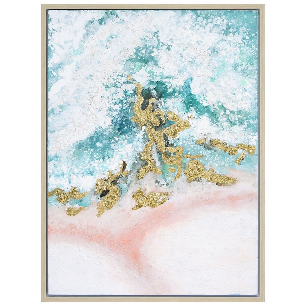 Empire Art Direct Sunday Ocean Textured Metallic Hand Painted Wall Art ...
