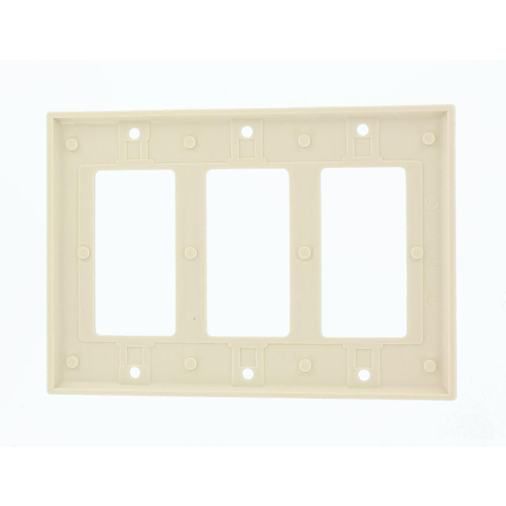 Leviton 3-Gang, 3-Decora Standard size thermoset wallplate/faceplate ...
