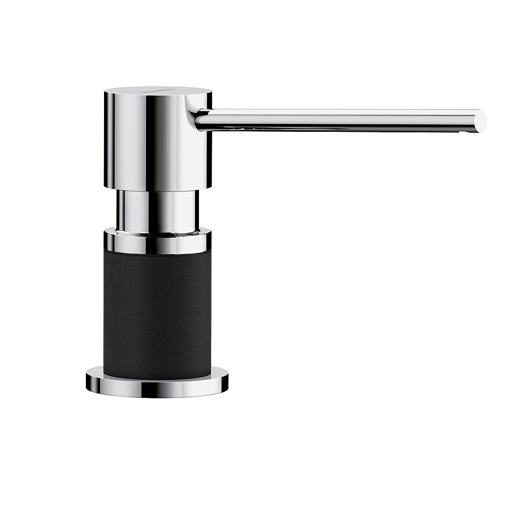 Blanco LATO Soap Dispenser, Chrome/Coal Black, (300 ml) 10 fl oz. | The ...