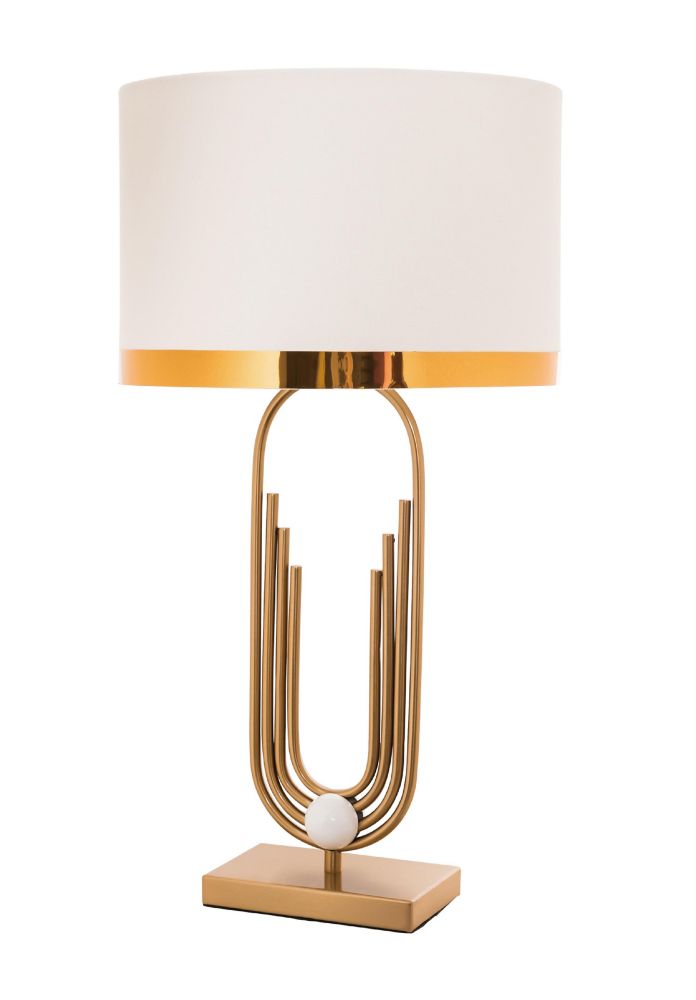Living Design 27-inch 1-Light Gold Table Lamp With A Drum Shade With ...