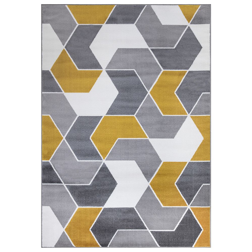 A2Z Rug Monaco 1943 Yellow 7 ft. 10-inch x 10 ft. 10-inch Indoor Area ...