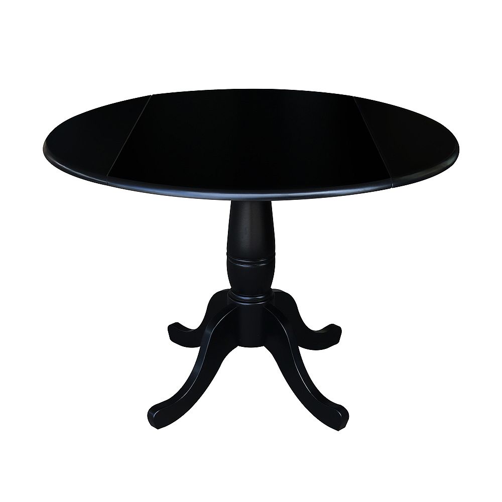 International Concepts Table ronde noire 42" à double abattant en ...