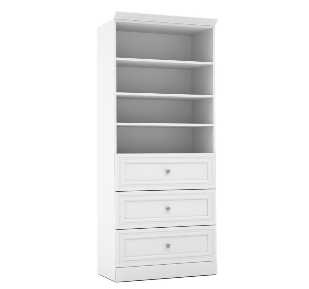 Bestar Versatile 36W Storage Unit w/ 3 Drawers white | The Home Depot ...