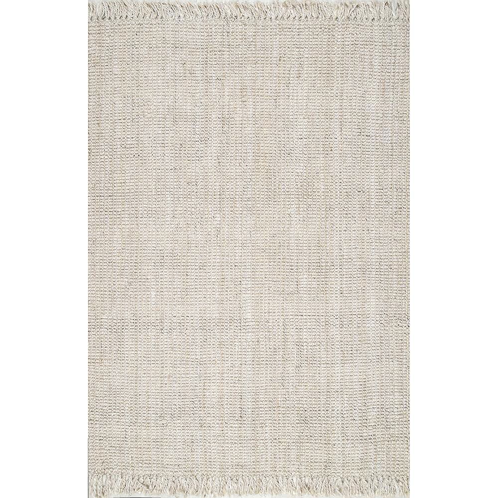 nuLOOM Hand Woven Chunky Loop Jute Off White 7 ft. 6 in. x 10 ft. 6 in ...