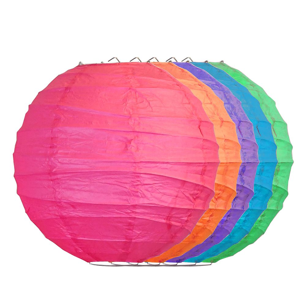 LumaBase Crisscross Paper Lanterns - Multicolor (5 count) | The Home ...