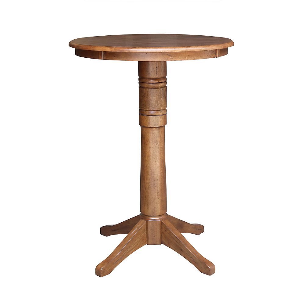 International Concepts Distressed Oak 30" round top pedestal table - 41 ...