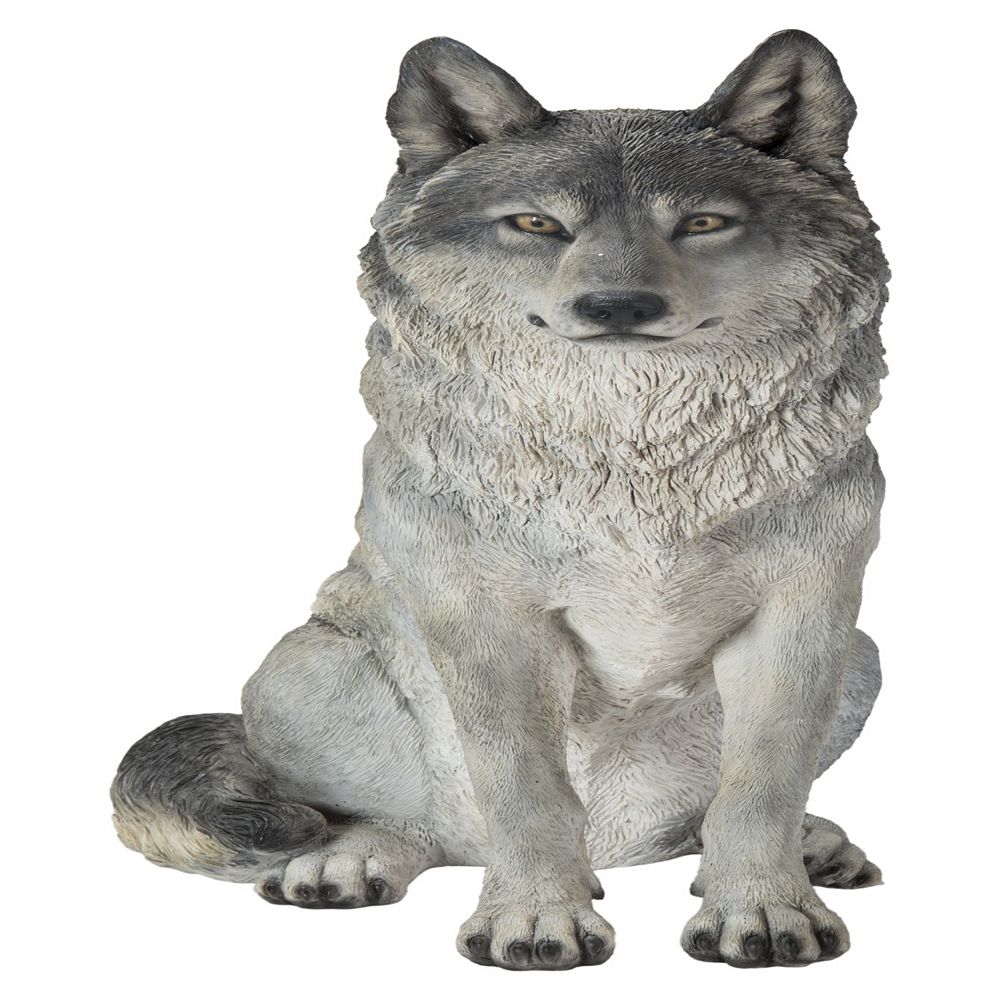 Hi-Line Gift Sitting Grey Wolf Statue | The Home Depot Canada