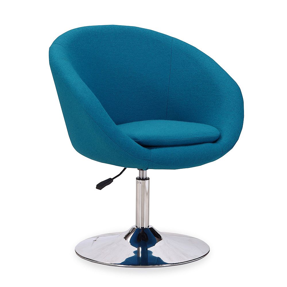 Manhattan Comfort Hopper Swivel Adjustable Height Chair in Blue and ...