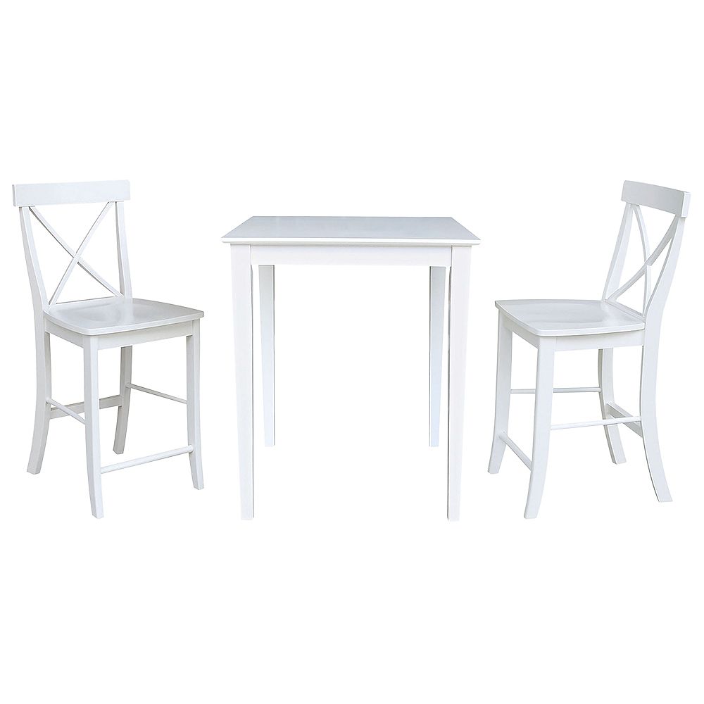 International Concepts White Set of 3 pieces - 30x30 counter height ...