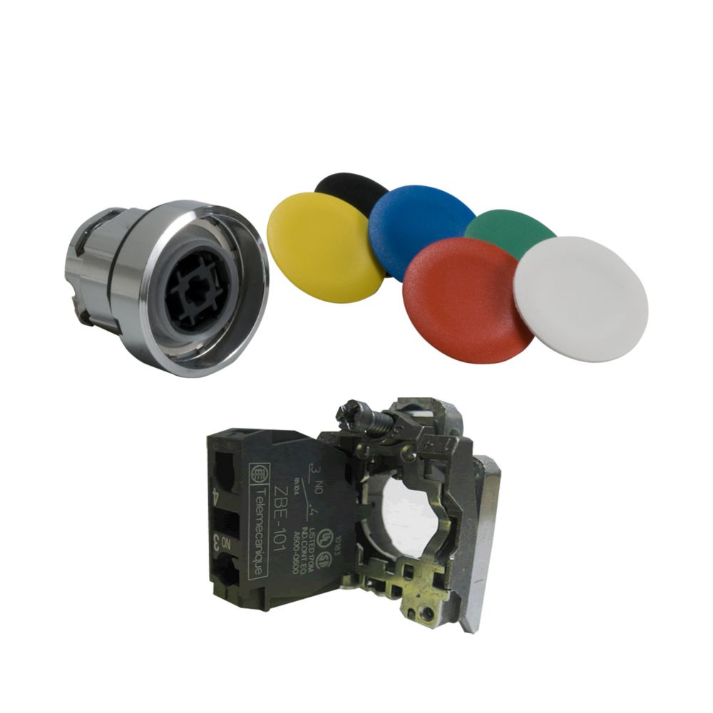 Schneider Electric Harmony XB4 22mm Diameter Pushbutton Kit Head with ...