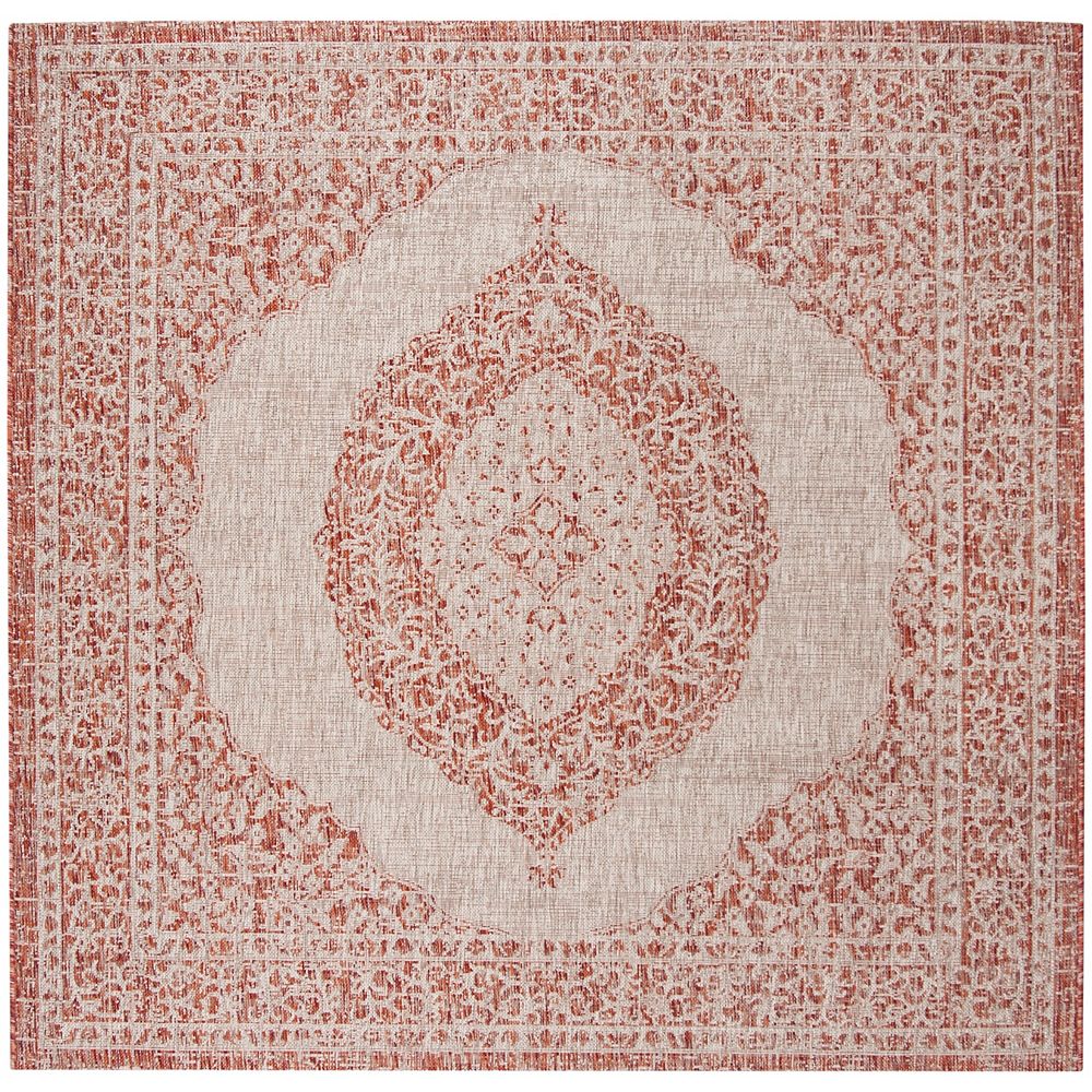 Safavieh Courtyard Amy Light Beige / Terracotta 4 ft. x 4 ft. Indoor ...