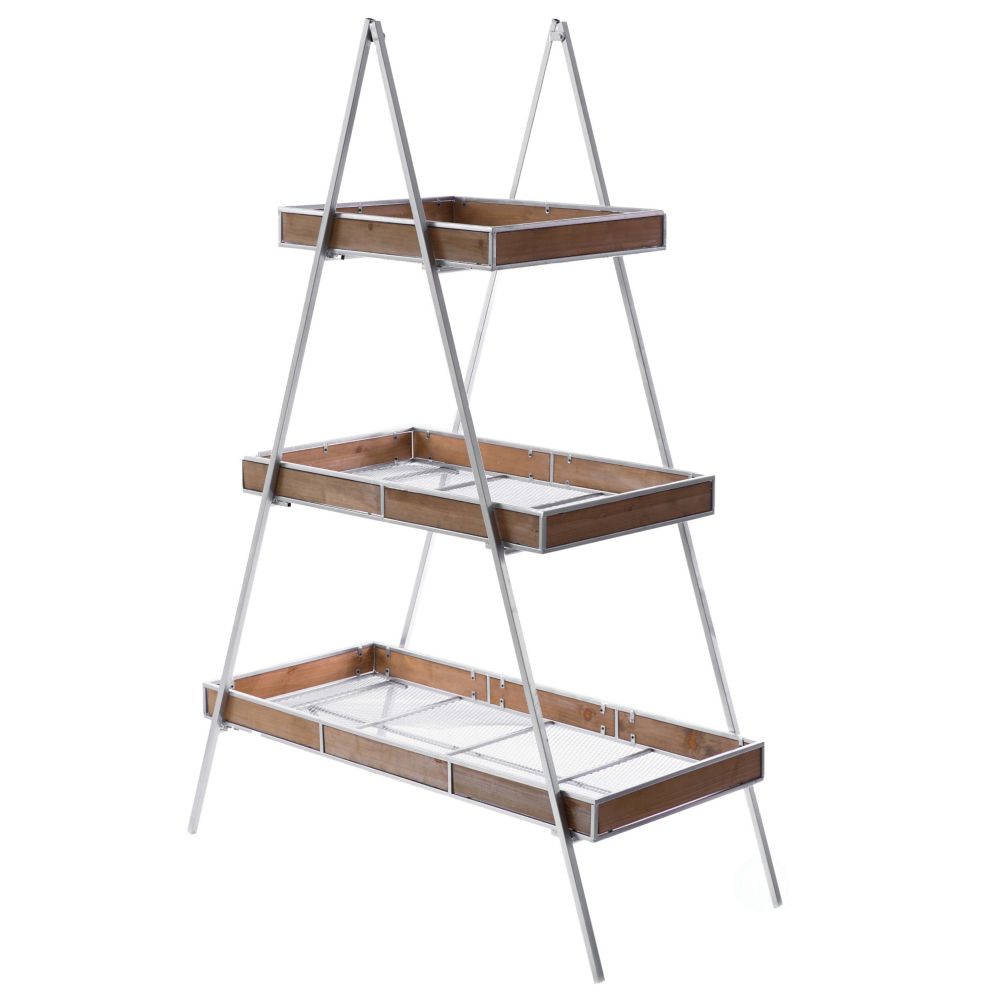 Vintiquewise Large Ladder Triangular 3 Tier Metal Display Shelving ...