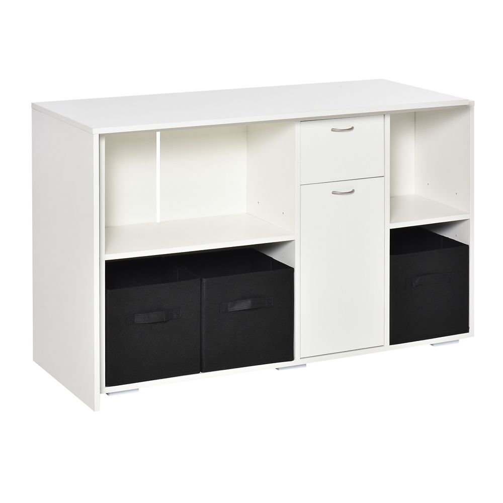 HOMCOM Convertable L-shape Computer Desk w/ Storage Shelf Drawer ...